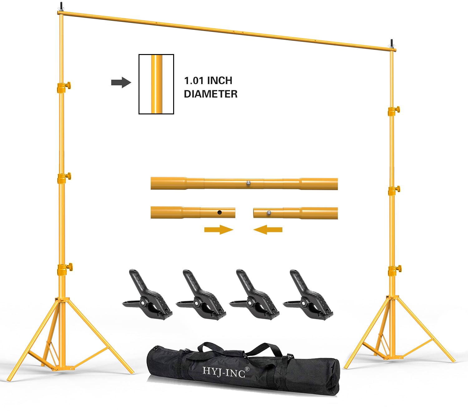 HYJ-INC Backdrop Stand - Gold 10x8.5ft(WxH) Photo Studio Adjustable ...