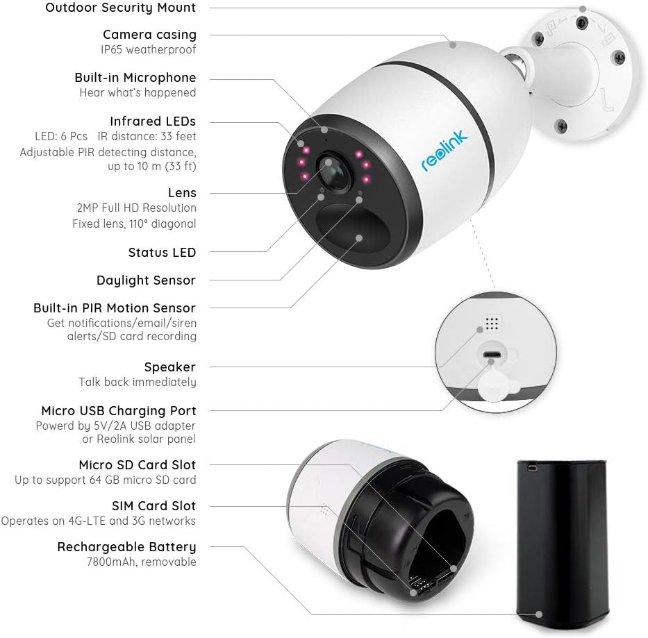 Super Saturday Reolink Go 4G LTE Mobile Security Camera 1080P Outdoor ...