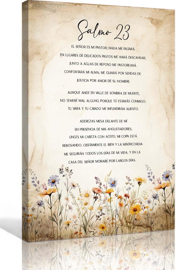 Lineerby Psalm 23 Wall Art The Lord Is My Shepherd Spanish Bible Verses ...