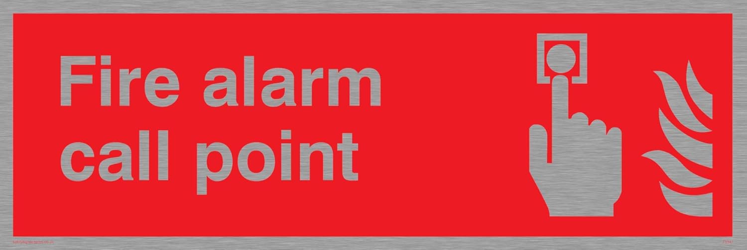 Viking Signs FV341-L31-MS”Fire Alarm Call Point” Sign, 1 mm Stainless ...