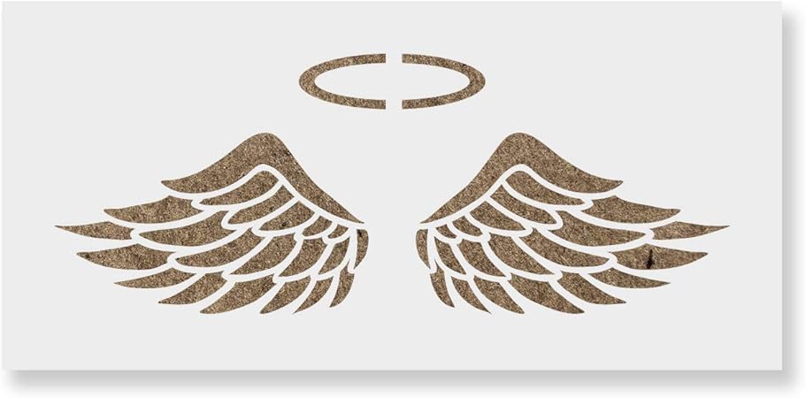 Reusable 7mil Angel Wings WCross Stencil 03 Visual Arts Craft Supplies Tools Brainchild