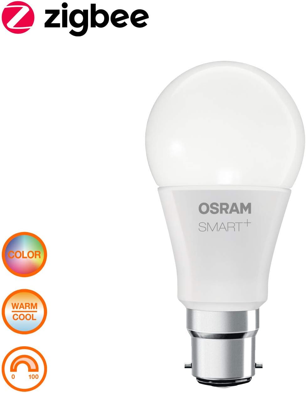 OSRAM Smart+ LED, ZigBee Lamp with B22d Socket, warm white to daylight ...