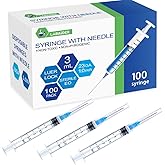 Amazon.com: 10 Pack 3ml Syringes with Needle - 25G, 1.0 inch Needle Luer Lock Syringe ...