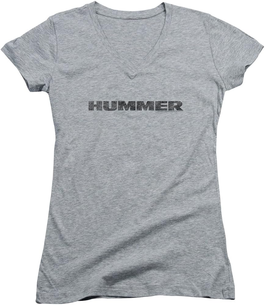 Hummer - Juniors Distressed Hummer Logo V-Neck T-Shirt: Amazon.co.uk ...