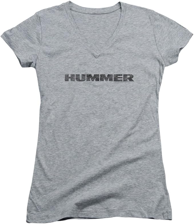 Hummer - Juniors Distressed Hummer Logo V-Neck T-Shirt: Amazon.co.uk ...