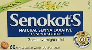 Senokot Natural Senna Laxative Plus Stool Softener, 60 Count: Amazon.ca ...