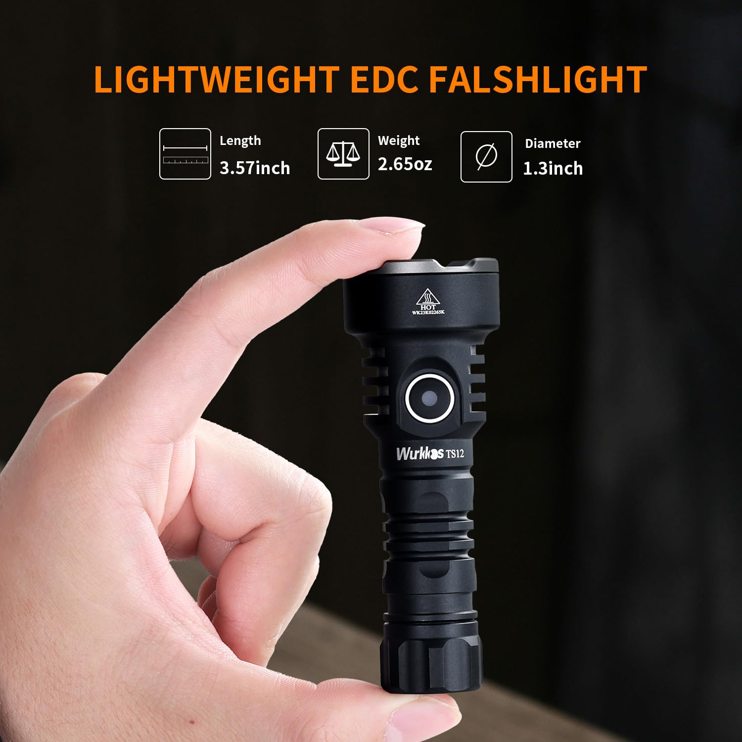 Wurkkos TS12 LED Mini Flashlight Rechargeable, 1050 High Lumens Pocket ...