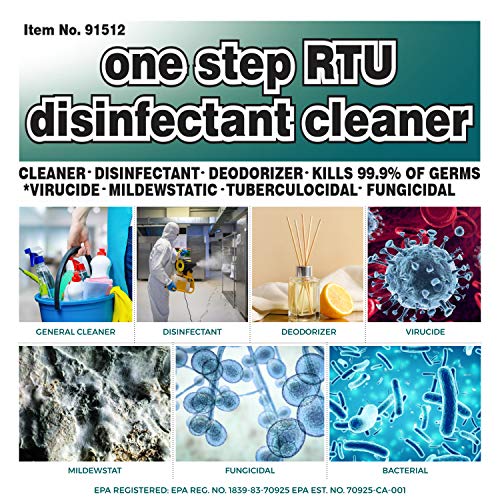 1 Gallon One-Step Ready-to-Use (RTU) Disinfectant Cleaner, Deodorizer ...
