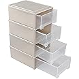Amazon.com: Ysmiltion Large Stackable Storage Drawers, 18 Quart Plastic Stacking Drawer Units, 4 ...