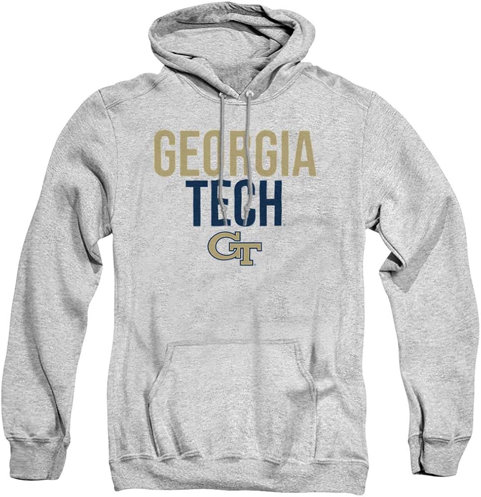 Amazon.com: Georgia Tech Official Stacked Unisex Adult Pull-Over Hoodie ...