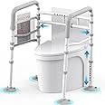 Amazon.com: Agrish Stand Alone Toilet Safety Rail - Adjustable Width & Height Fit Any Toilet ...