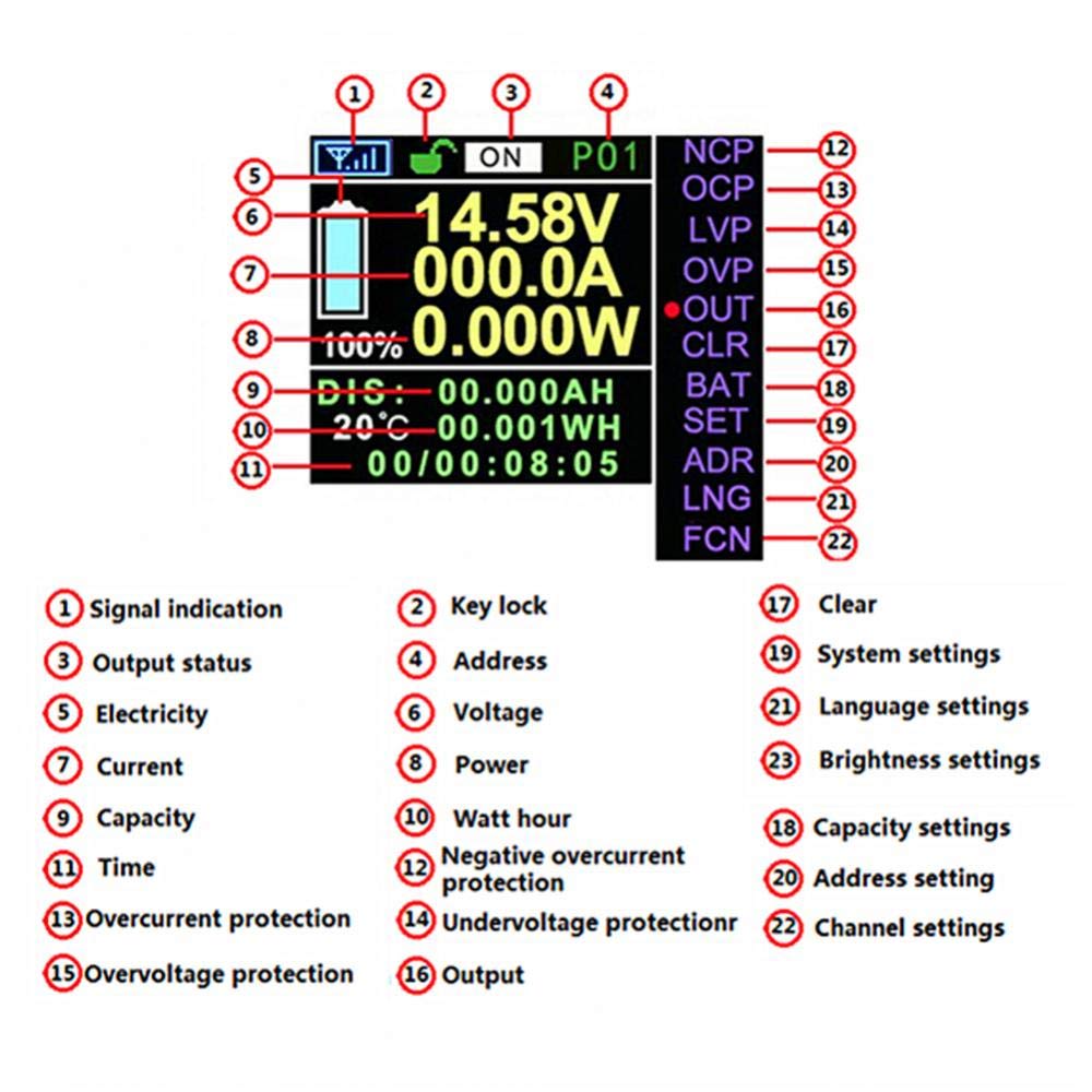 DC Ammeter VAT-1030 Wireless Voltmeter Digital Multimeter Color LCD ...