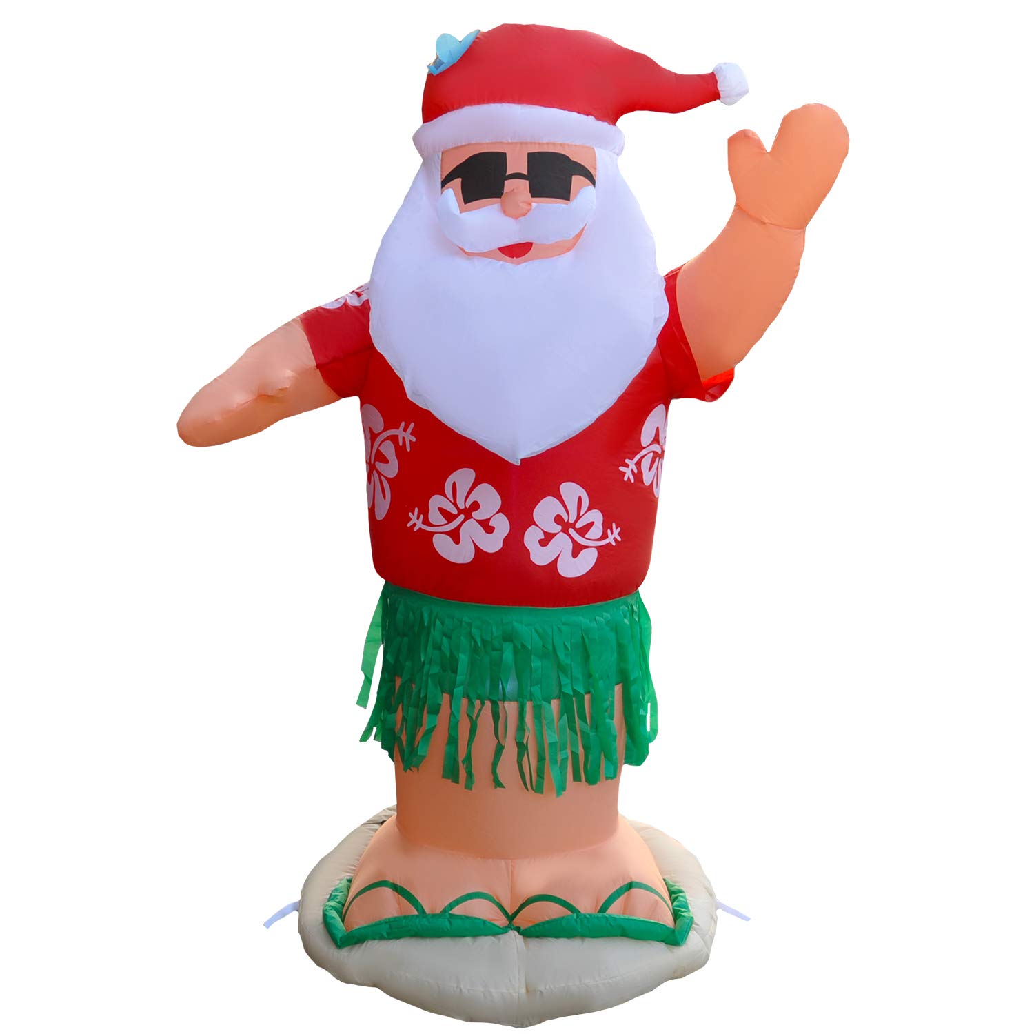 SEASONBLOW 7 Ft Christmas Inflatable Hawaii Santa Claus Xmas Decoration ...