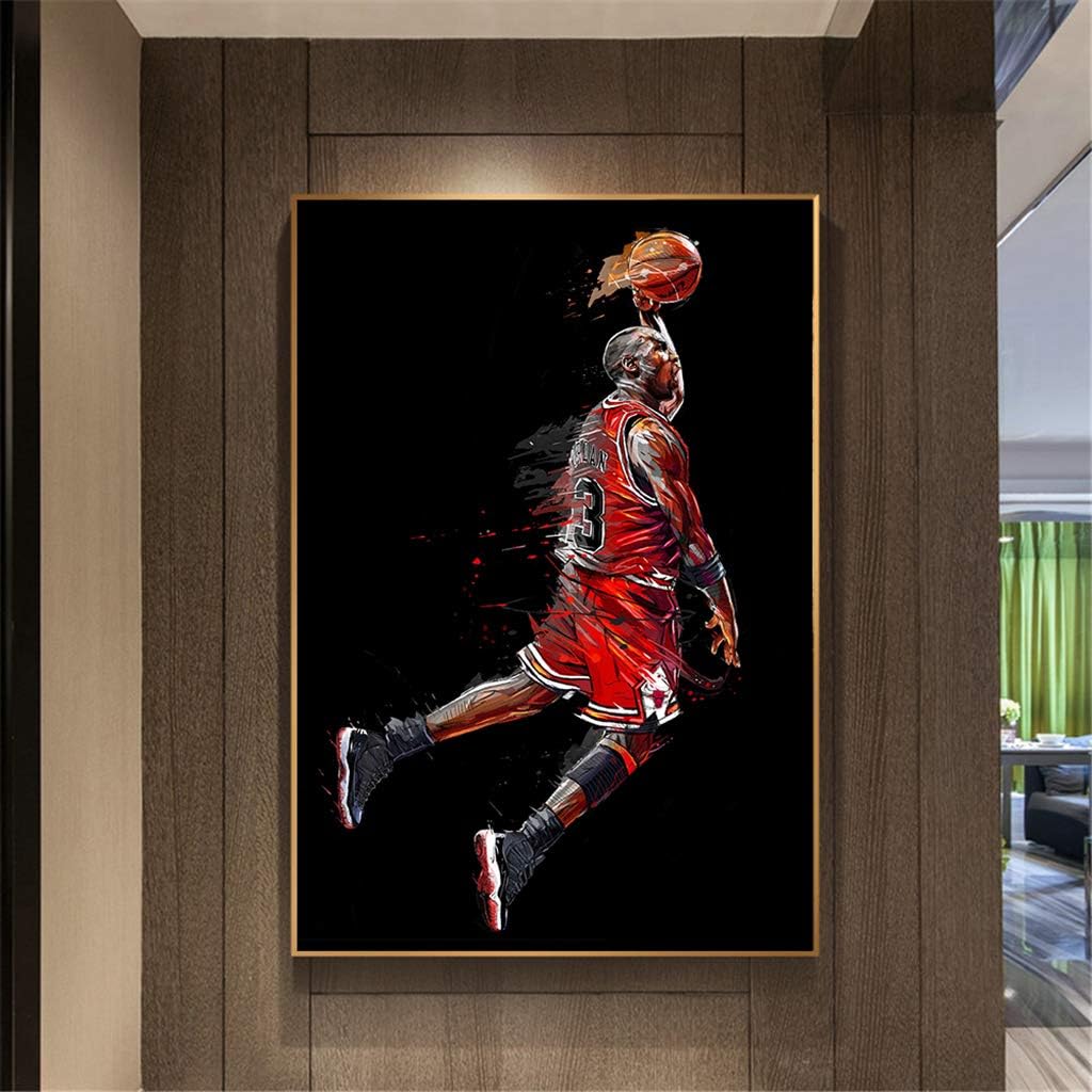 XXW Abstrakte Kunst Malerei Michael Jordan Poster Fly Dunk Basketball ...