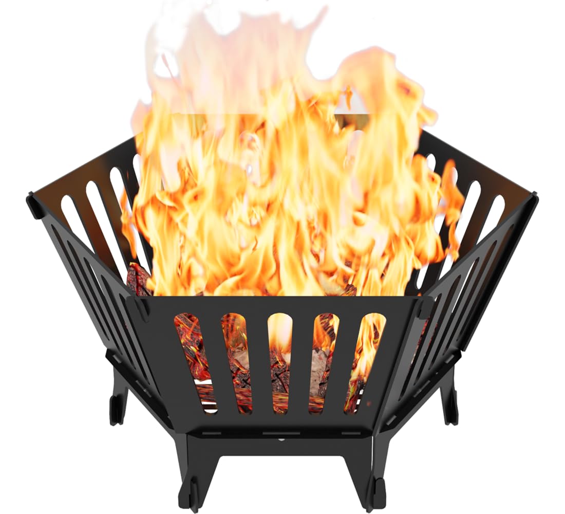 Waaliji 22.5 Inch Portable Plug Fire Pit for Camping, Detachable ...