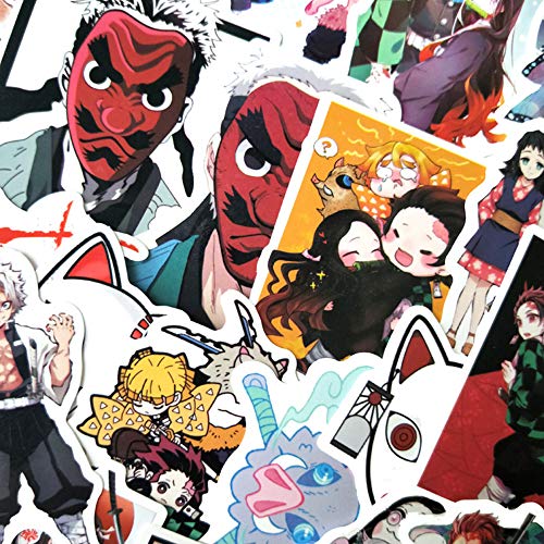 Demon Slayer: Kimetsu no Yaiba Stickers,70PCS Waterproof Vinyl Stickers ...