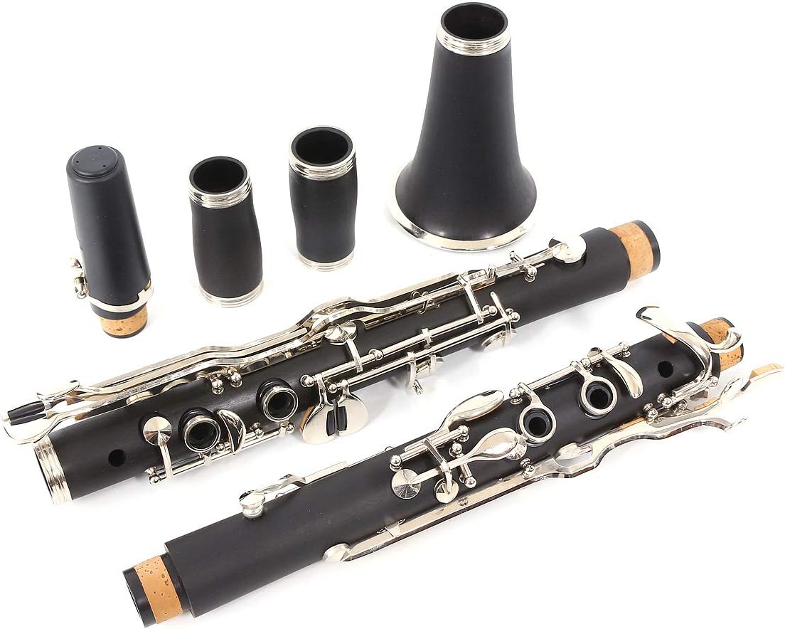 Yinfente Professional Clarinet Ebonite Wood B Flat C Key 2 Barrels With Case Cloth Reed ...