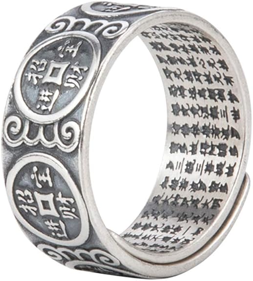 JAJAFOOK Lucky Fortune Wealth Ring Heart Sutra Ring Trendy Men and ...