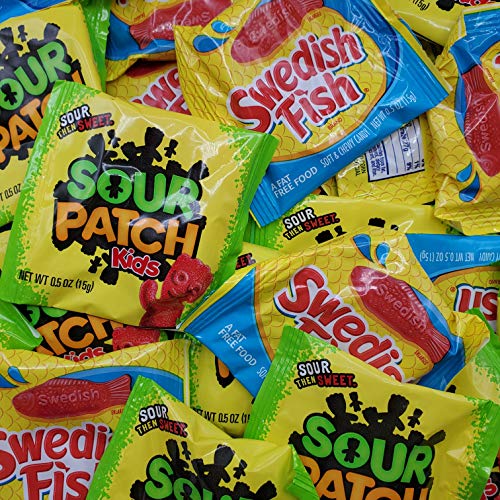 Sour Patch Kids, Swedish Fish, Fun size Candy Mix, Treat Size Bags, (2 ...