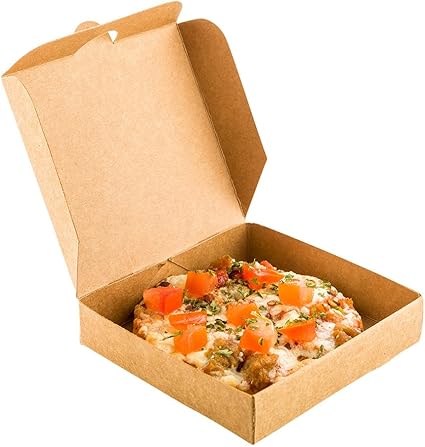 Kraft Paper Mini Pizza Box - 3 1/2" x 3 1/2" x 3/4" - 100 Count Box ...
