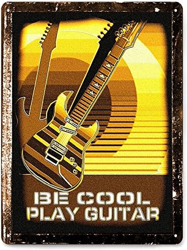 Amazon.com: Electric Guitar metal Sign / Music Studio rock mancave ...