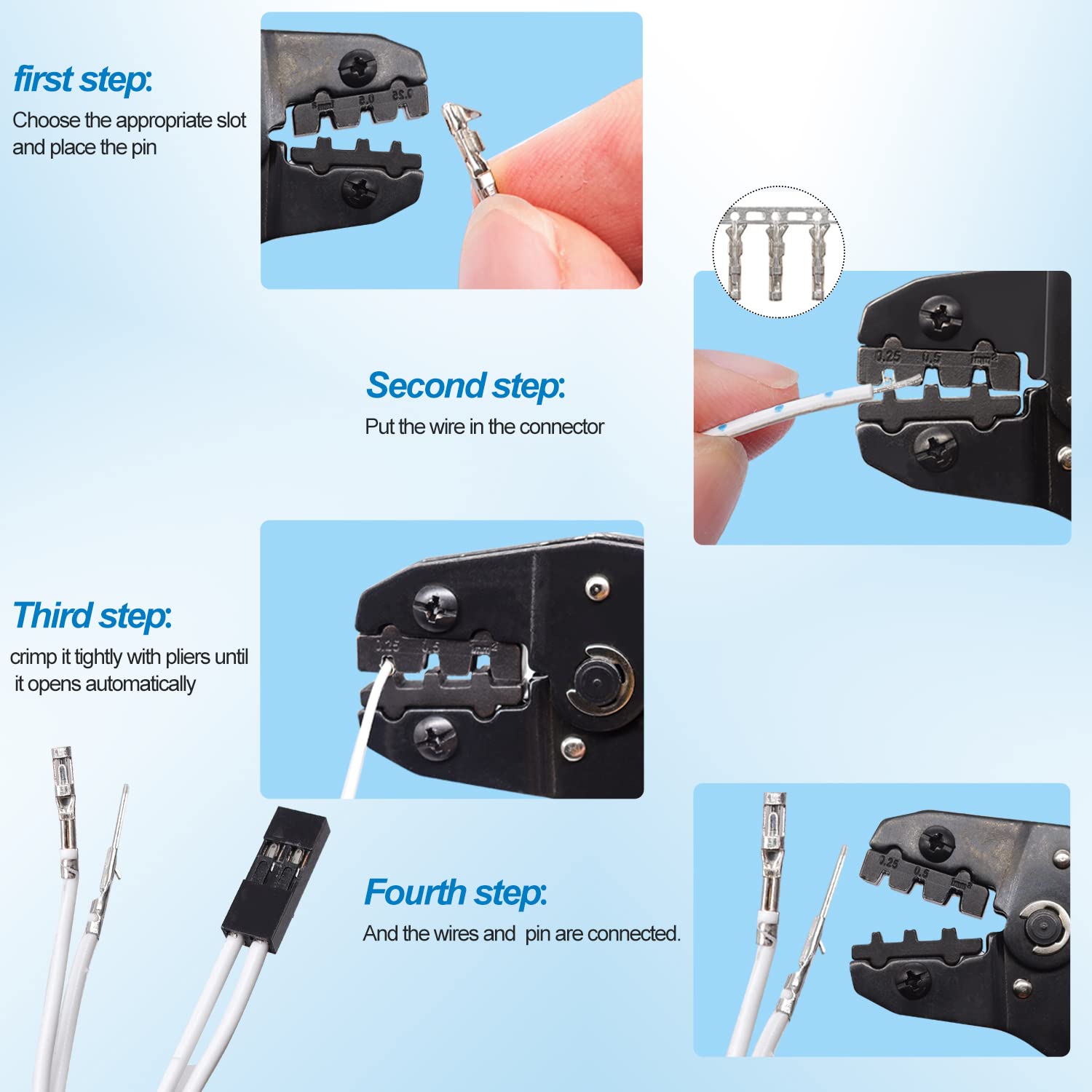 Mua Taiss Dupont Crimping Tool Kit with 600PCS 2.54mm Dupont Connector ...