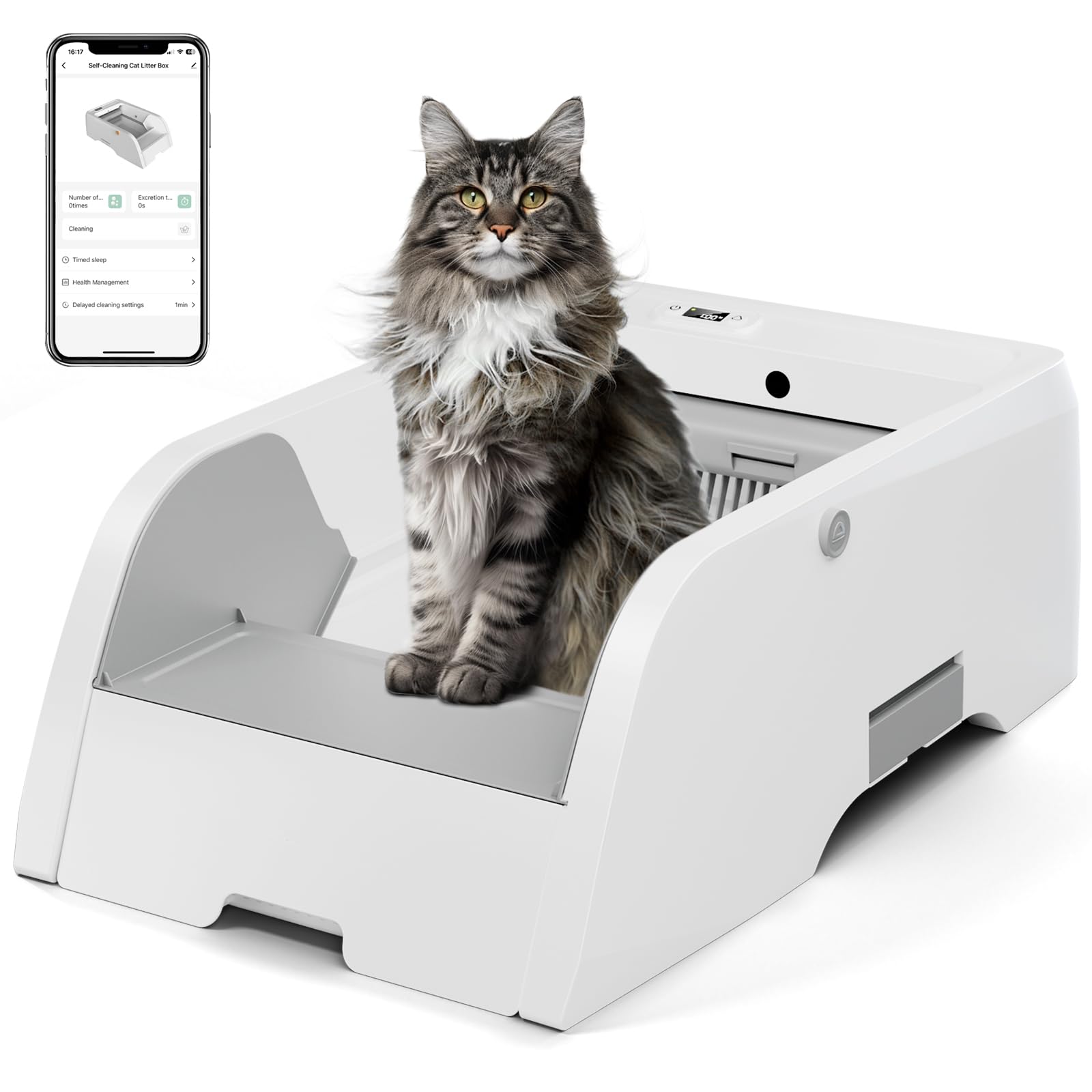 S6 Self Cleaning Litter Box, Upgraded Automatic Cat Litter Box Self ...
