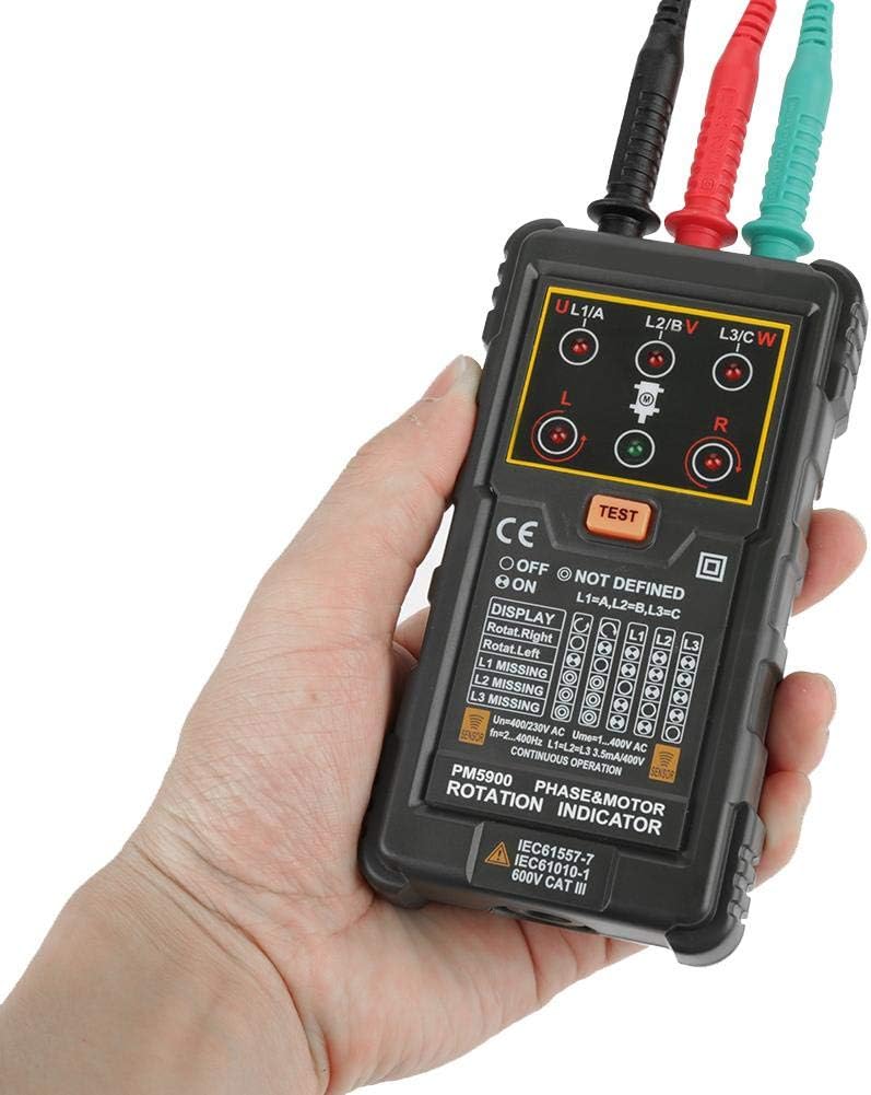 PM5900 Motor 3 Phase Motor Rotation Indicator Tester Portable Handheld ...