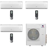 Amazon.com: Gree 24,000 BTU Multi21+ Tri-Zone Wall Mount Mini Split Air Conditioner Heat Pump ...
