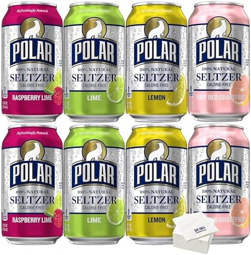 BAY AREA MARKETPLACE Polar Seltzer Water Variety Pack, 12oz Cans, Pack ...