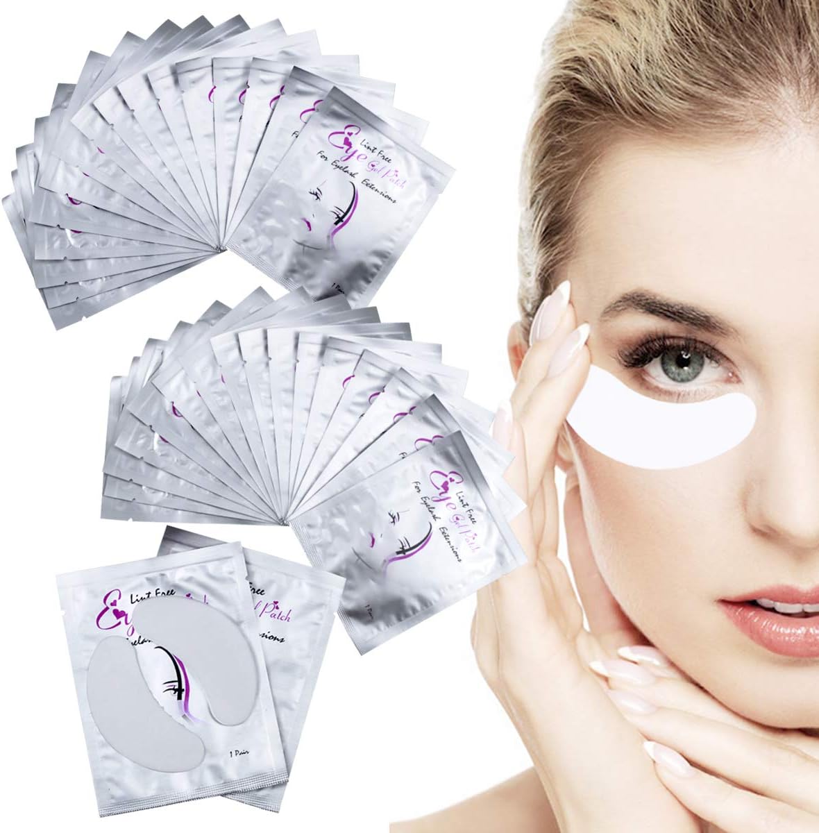 Patch Extensions de Cils 50 Paires Eye Gel Pads Patch Yeux Extension ...