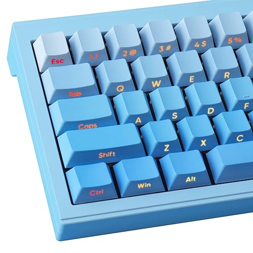 PBT Gradient Blue Keycaps - Side Engraving, Double Shot Shine Through ...
