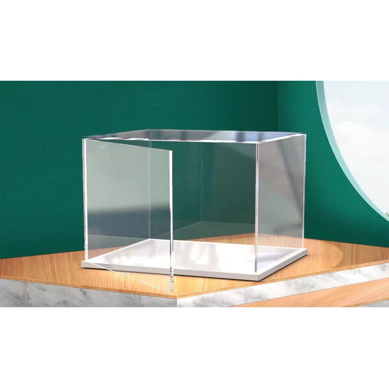 Openable Clear Acrylic Display Case-Assemble Countertop Box with White ...