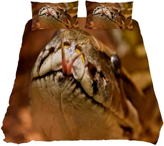 Snake Animal Nature Bedding Sets Breathable Bedclothes 3 Pieces Bedding ...