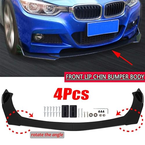 Universal Car Body Kit Universal Front Bumper Lip + Side Skirts + Rear ...