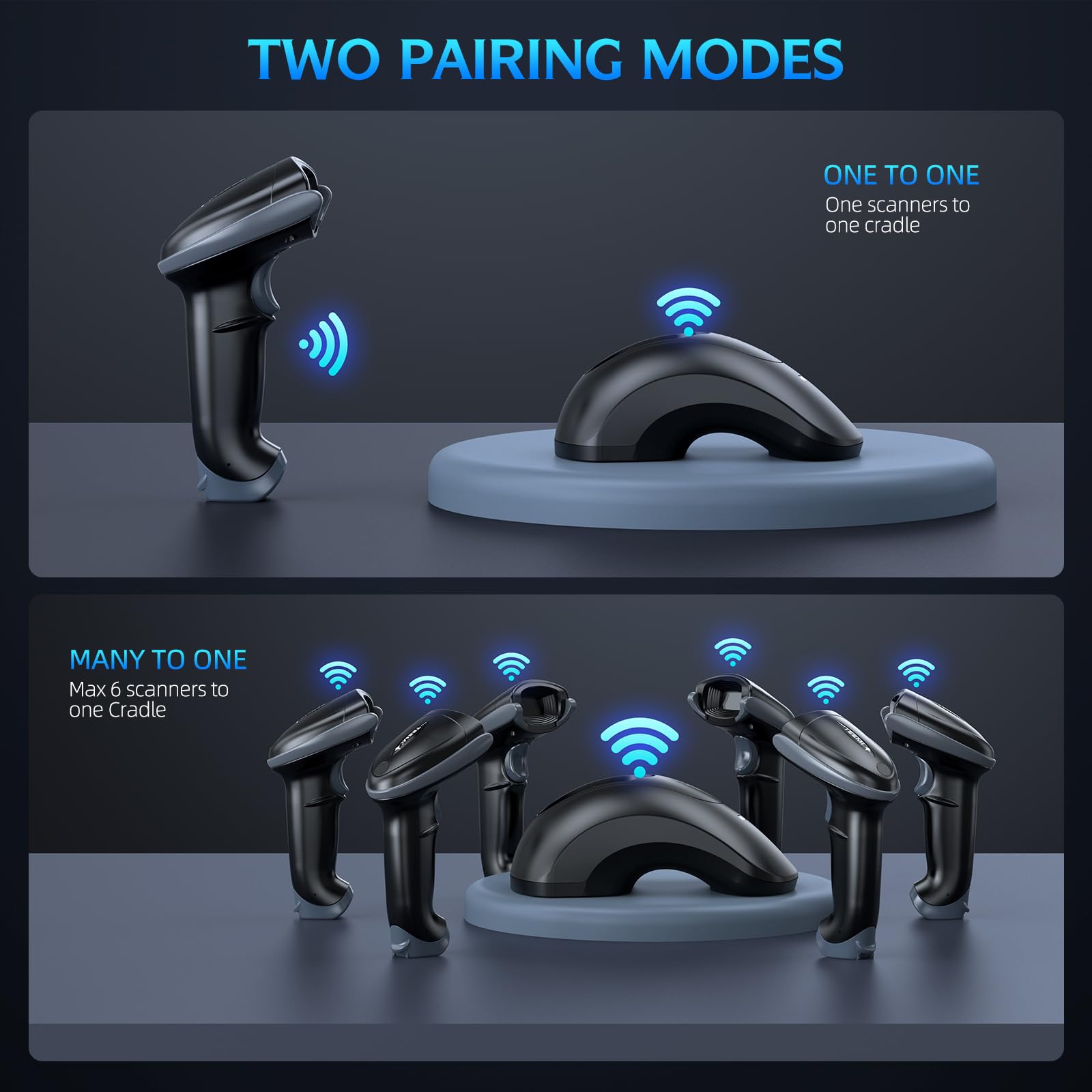 Mua TEEMI 1D 2D Bluetooth Barcode Scanner with USB Cradle Data Receiver ...