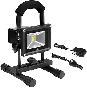 Amazon.com: LE 10W Rechargeable Portable LED Work Light, 60W Halogen ...