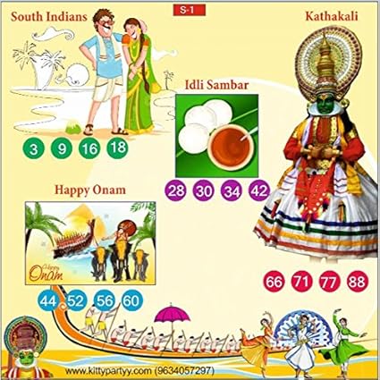 Buy Kitty Partyy South Indian Theme Printed Tambola Tickets ...