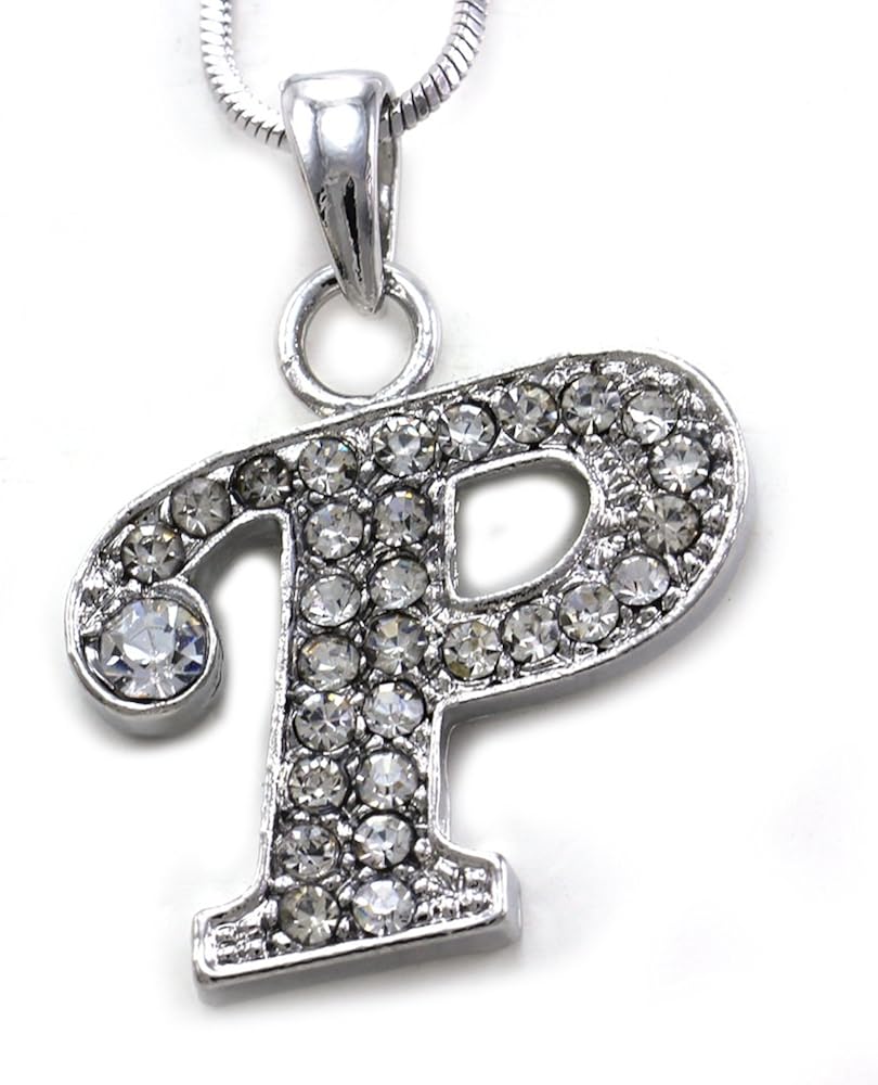 Amazon.com: Initial Letter P Pendant Necklace Charm Ladies Teens Women ...