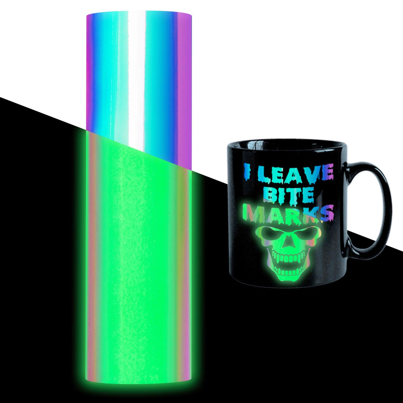 VINYL FROG Glow in The Dark Adhesive Vinyl Roll, 12 inches x 6 FT Neon ...