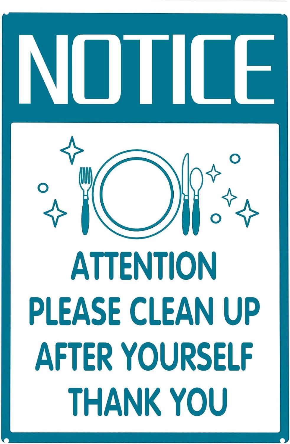 Aowotu Attention Please Clean Up After Yourself Thank You Notice Sign ...