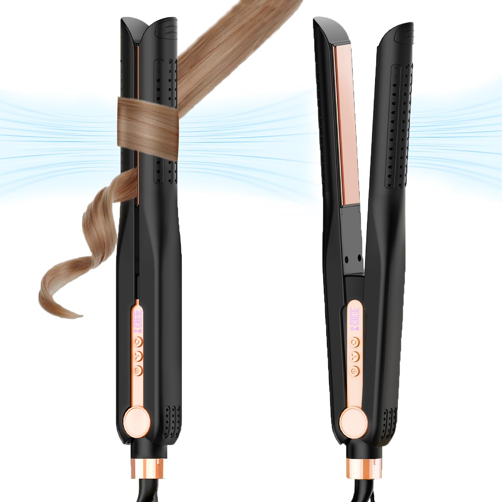 SKIMI Airflow Styler, Titanium Flat Iron Hair Straightener ...