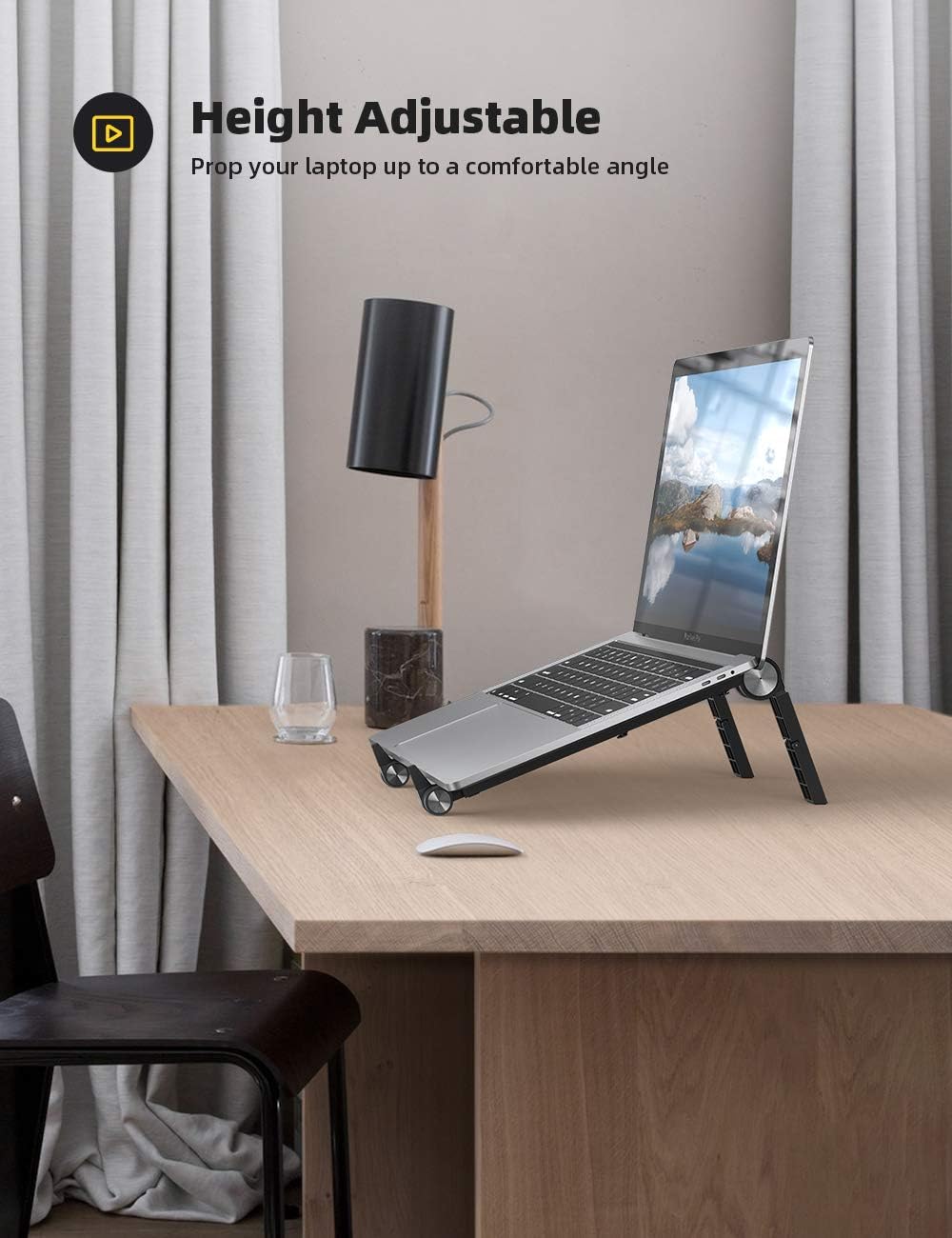 Lamicall Laptop Stand, Portable Laptop Riser – Ergonomic Desktop Stand ...