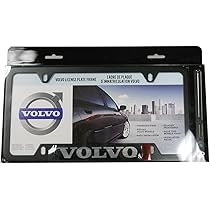 Volvo License Plate Frame 1x (silver/black) VOLVO 3D Emblem BLACK