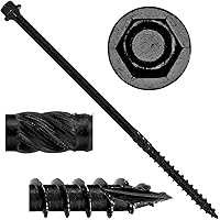 #14 X 6 Heavy Duty Black Timber/Log/Landscaping Wood Screws - Exterior ...