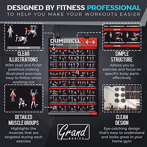 16-Pack Laminated Large Workout Poster Set - Perfect Workout Posters ...