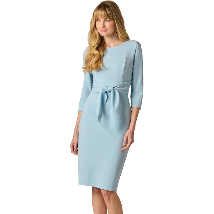 Adrianna Papell Women's Taffeta Shirt Midi Dress, Bluebell, 2 at