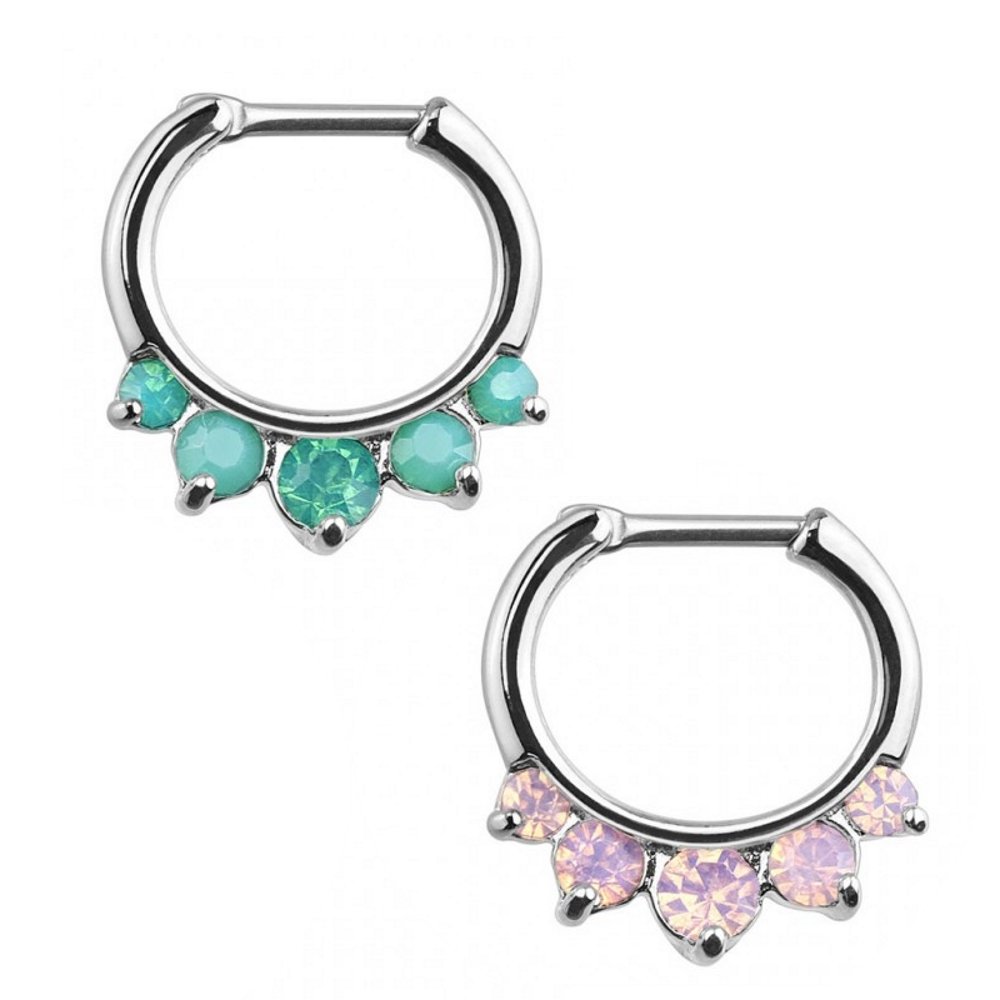 Stainless Steel Septum Ring Septum Clicker Ring With Crystal - Surgical ...