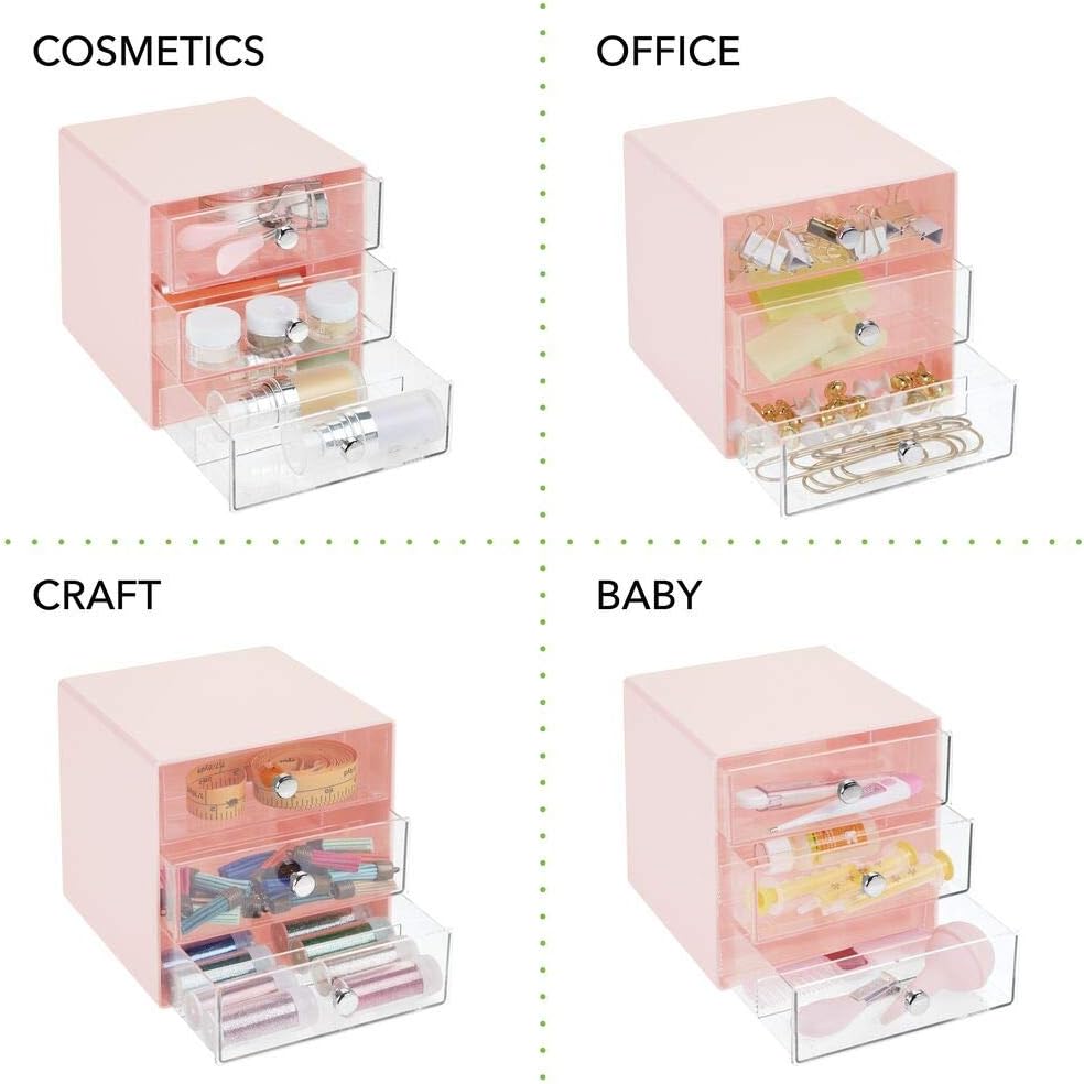 mDesign Set of 2 Glasses Display Case — Eyeglasses Storage Box with 3 ...