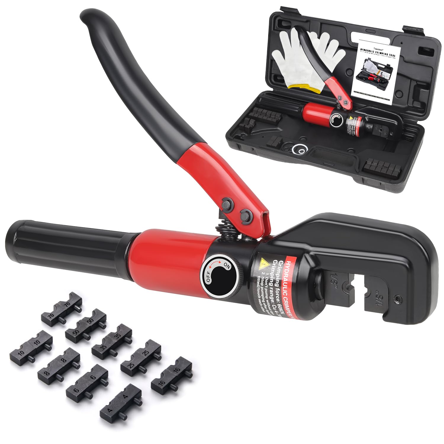 Toscoco Upgraded Hydraulic Crimping Tool for 1/8" 3/16" Stainless Steel ...